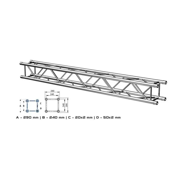 ALUSTAGE W.AL34050 QUAD 290 0.5M TRUSS | Sound Select ZA